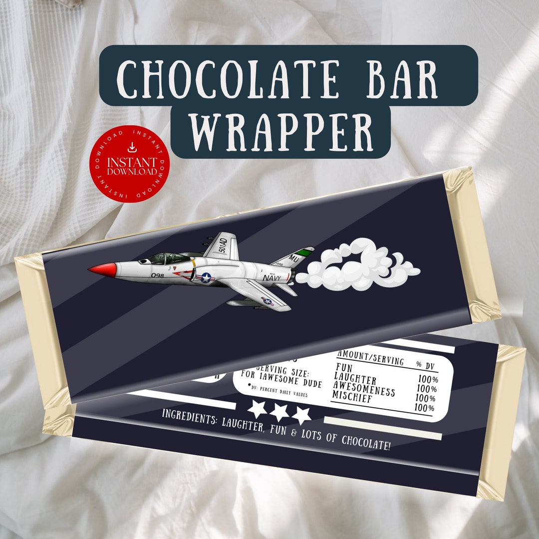Fighter Pilot Candy Wrapper, Fighter Jet Birthday Favor, Pilot Invite ...