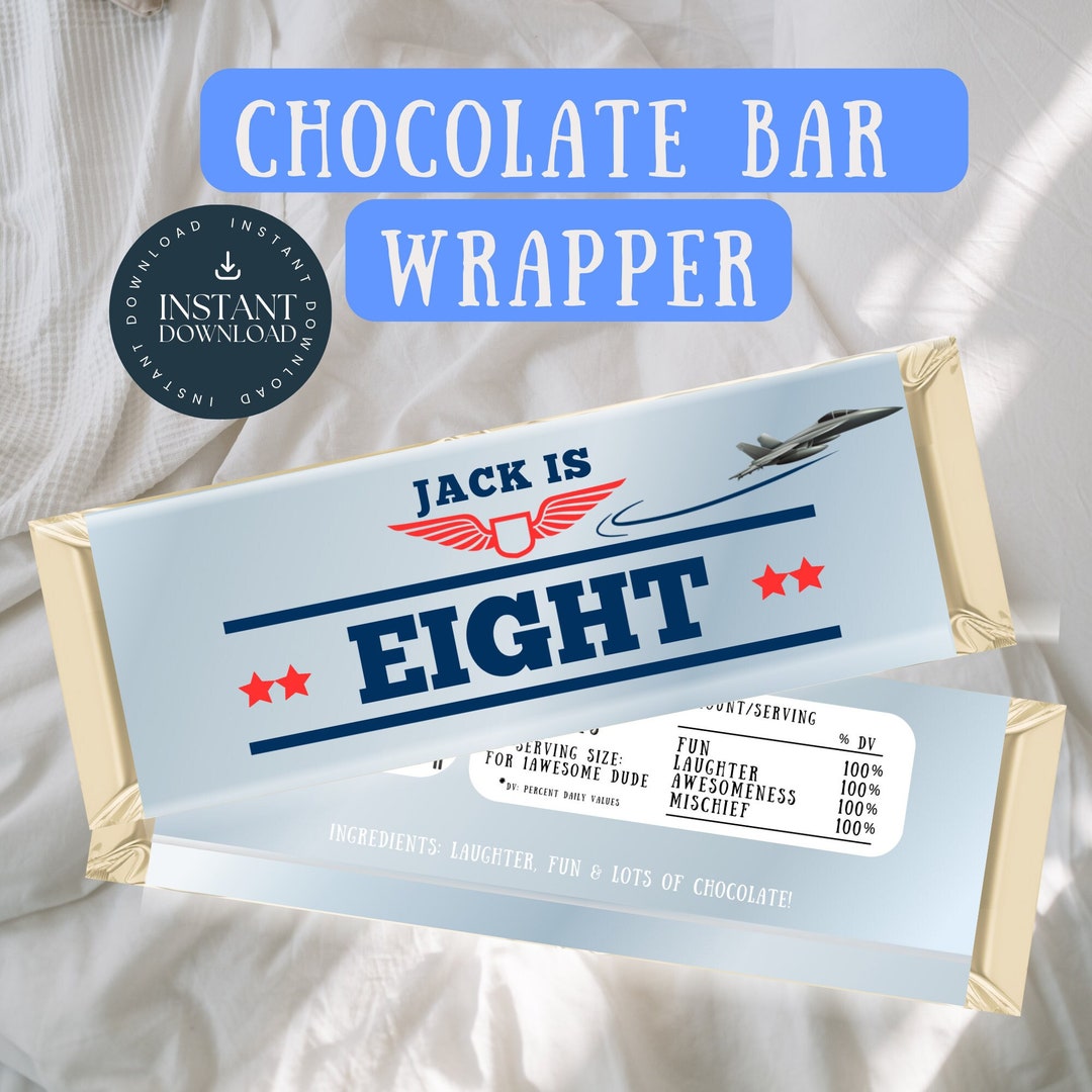 Fighter Pilot Candy Wrapper, Fighter Jet Birthday Favor, Pilot Invite ...