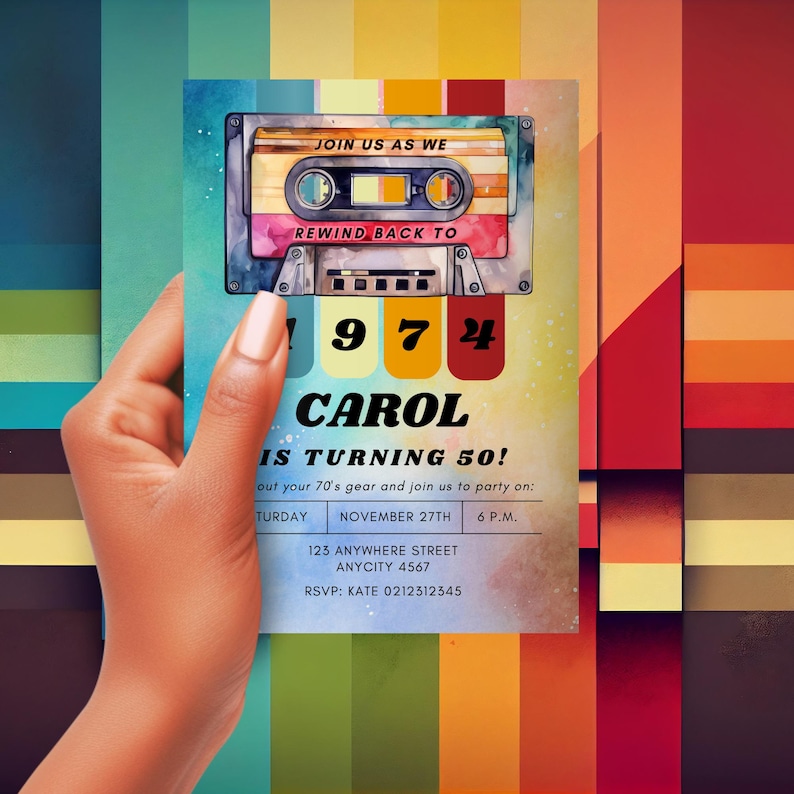 50th Birthday Party Invite Template. Instant Download. Born in 1974 ...