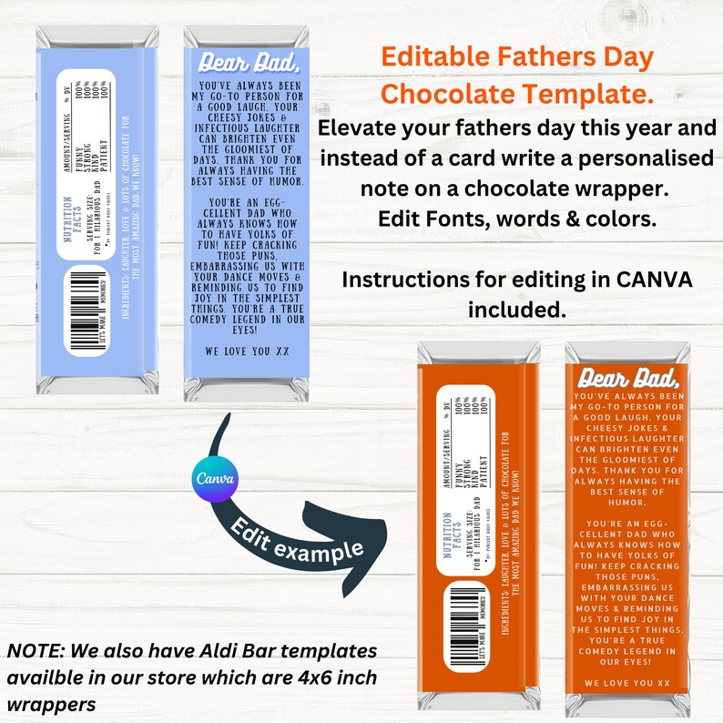 Happy FATHER'S DAY Candy Bar Wrapper, Printable Instant Download ...