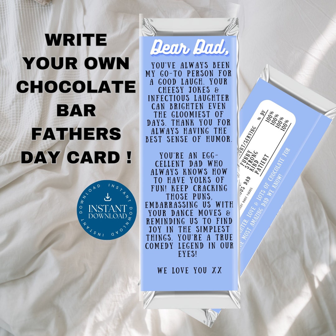 Happy FATHER'S DAY Candy Bar Wrapper, Printable Instant Download ...
