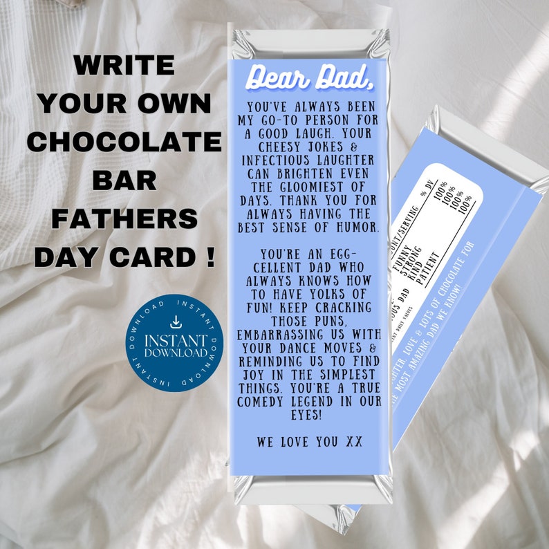 Happy FATHER'S DAY Candy Bar Wrapper, Printable Instant Download ...
