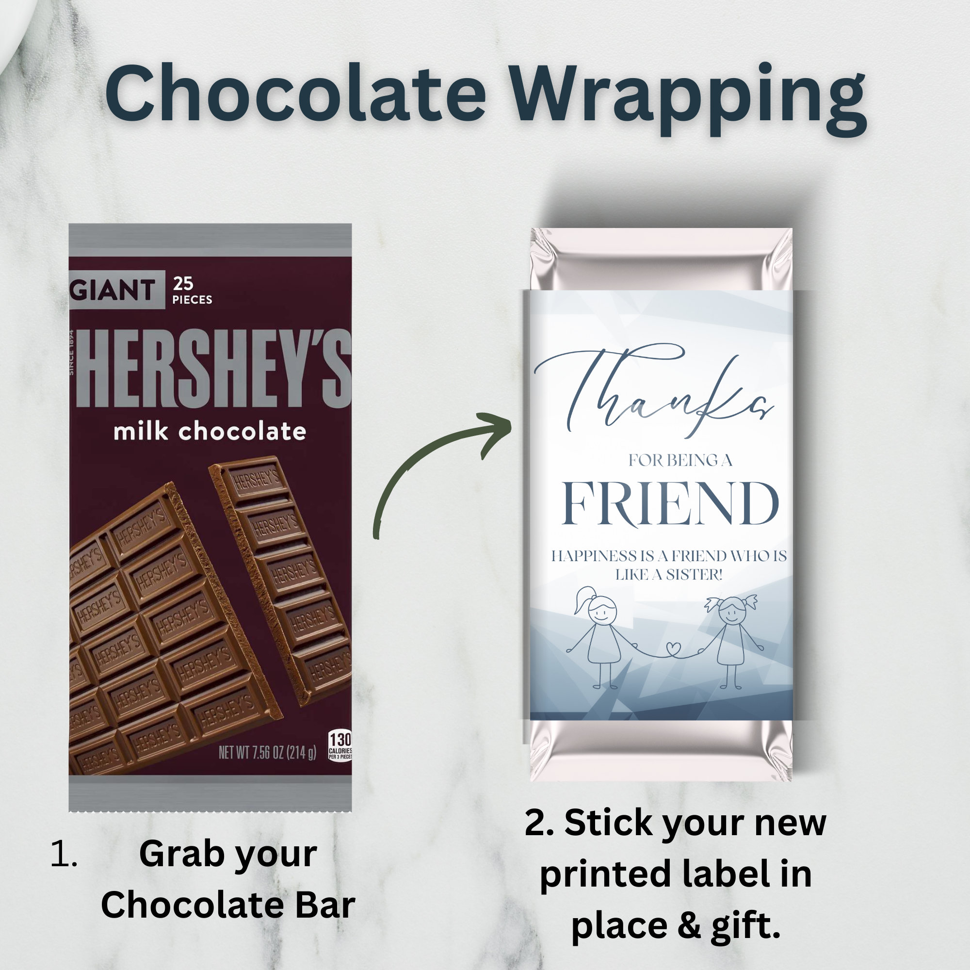 Candy Bar Wrapper, Printable Instant Download, Best Friend Gift Idea ...