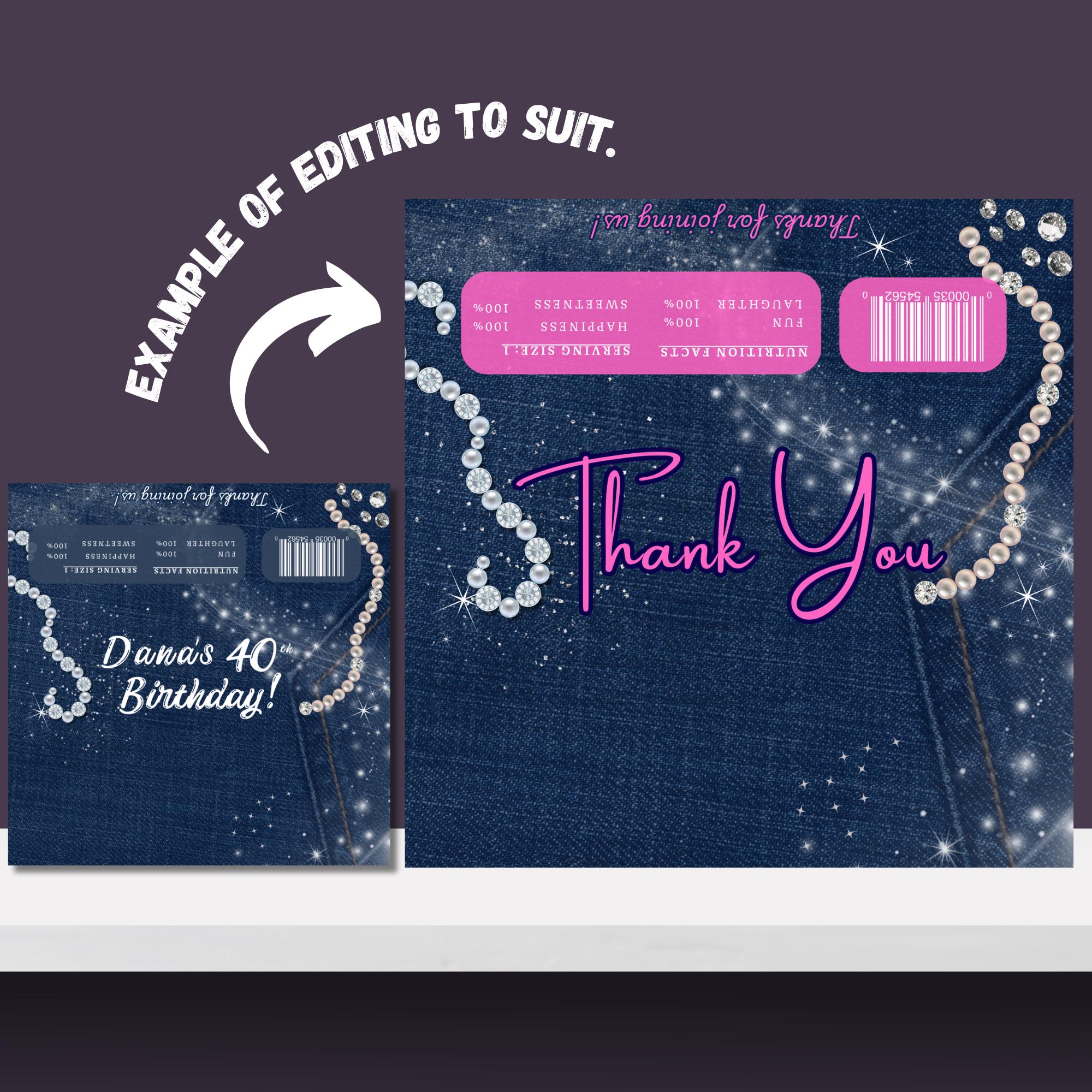 Denim Diamond Candy Bar Wrapper, Denim Diamond, Pearl, Candy Bar ...