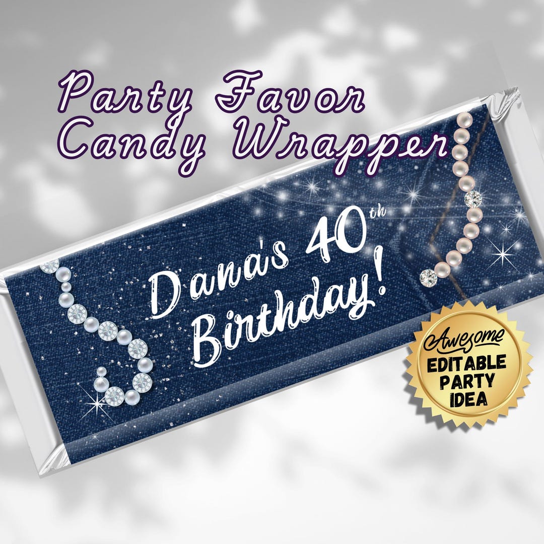Denim Diamond Candy Bar Wrapper, Denim Diamond, Pearl, Candy Bar ...