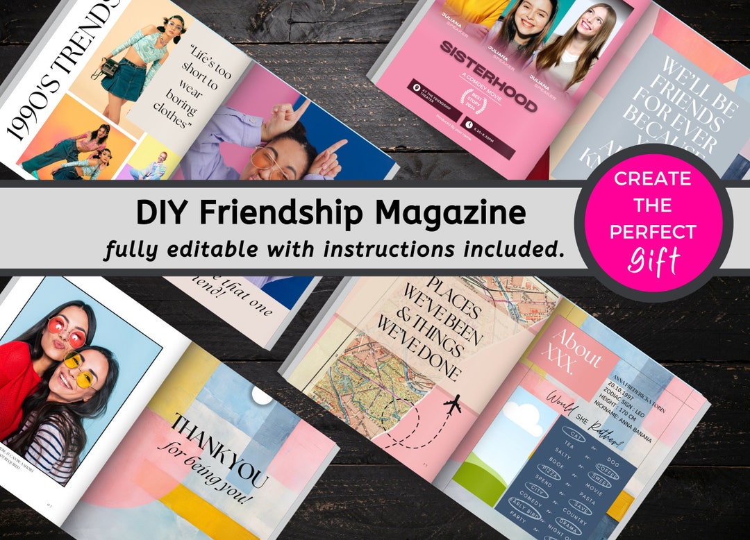 Magazine Template to Personalize-bestie Edition - 39 Pages, Best Friend ...