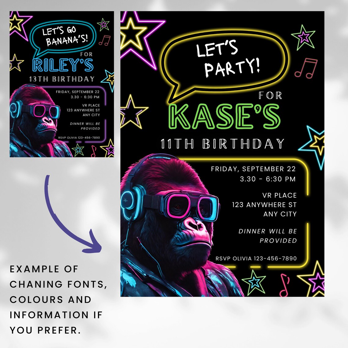 Editable VR Birthday Invitation, Virtual Reality Party, Instant ...