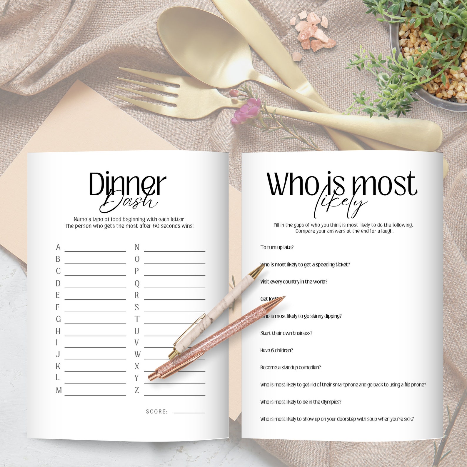 7 Printable Dinner Party Games | Dinner Table Party Games | Icebreaker ...