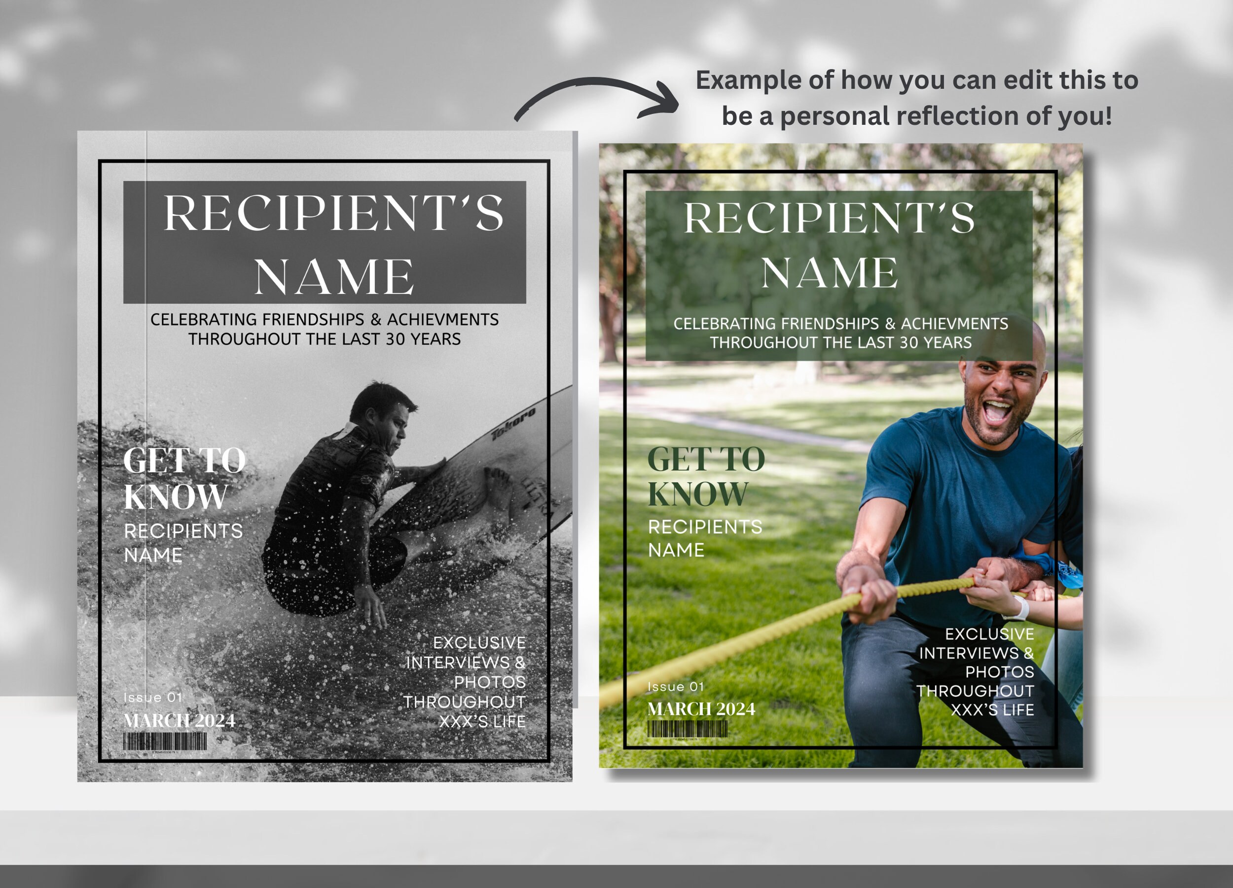 Custom Magazine Template, Canva, Graduation Gift Idea- Editable ...