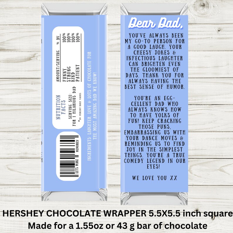 Happy FATHER'S DAY Candy Bar Wrapper, Printable Instant Download ...