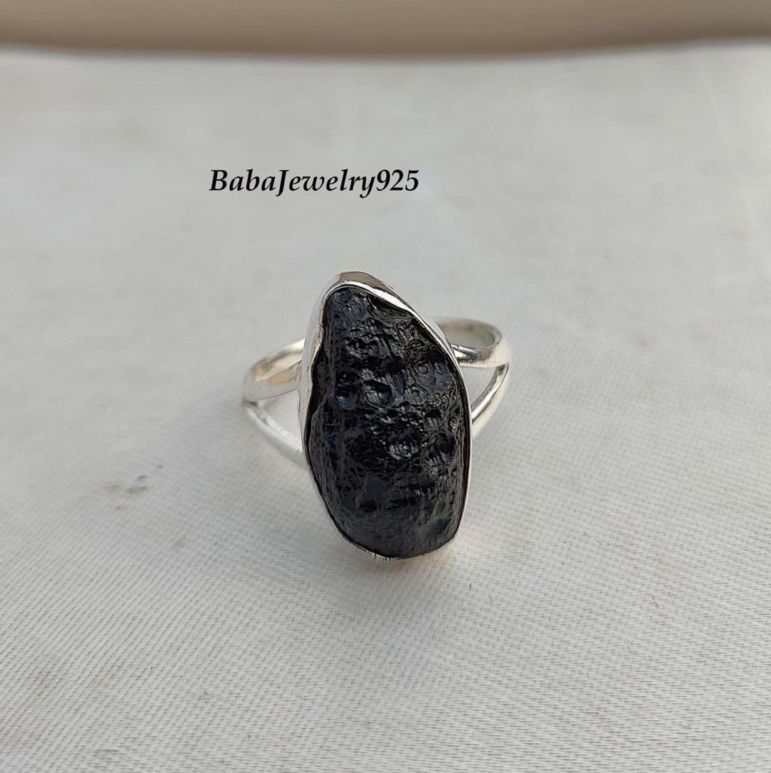 Natural Raw Tibetan Tektite Ring, Gemstone Ring, Tektite Jewelry, 925 ...