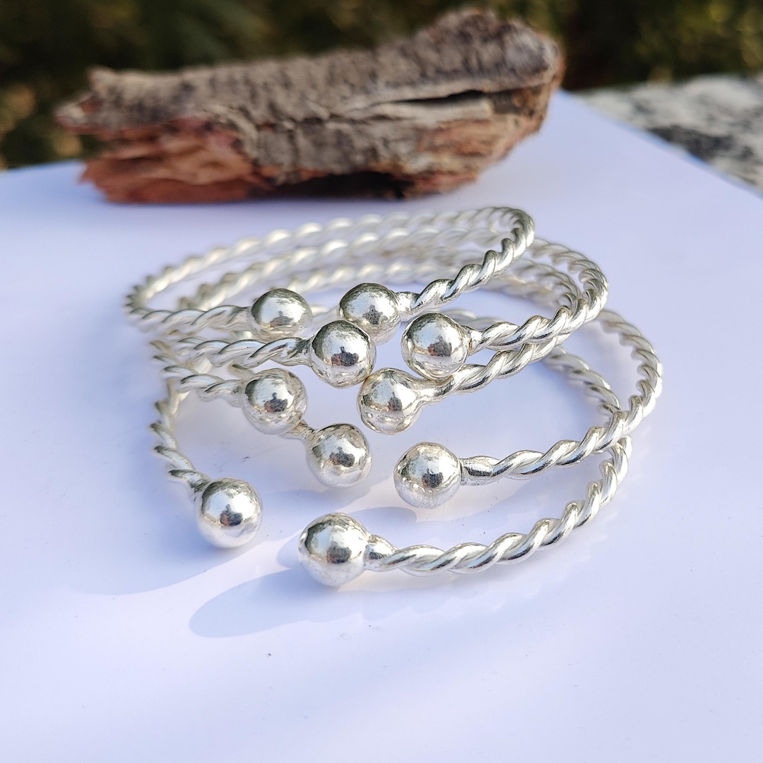 Set of 5 Bangles in 925 Sterling Silver~ Adjustable Bangles~ Sterling Silver Bangle~ Women ...