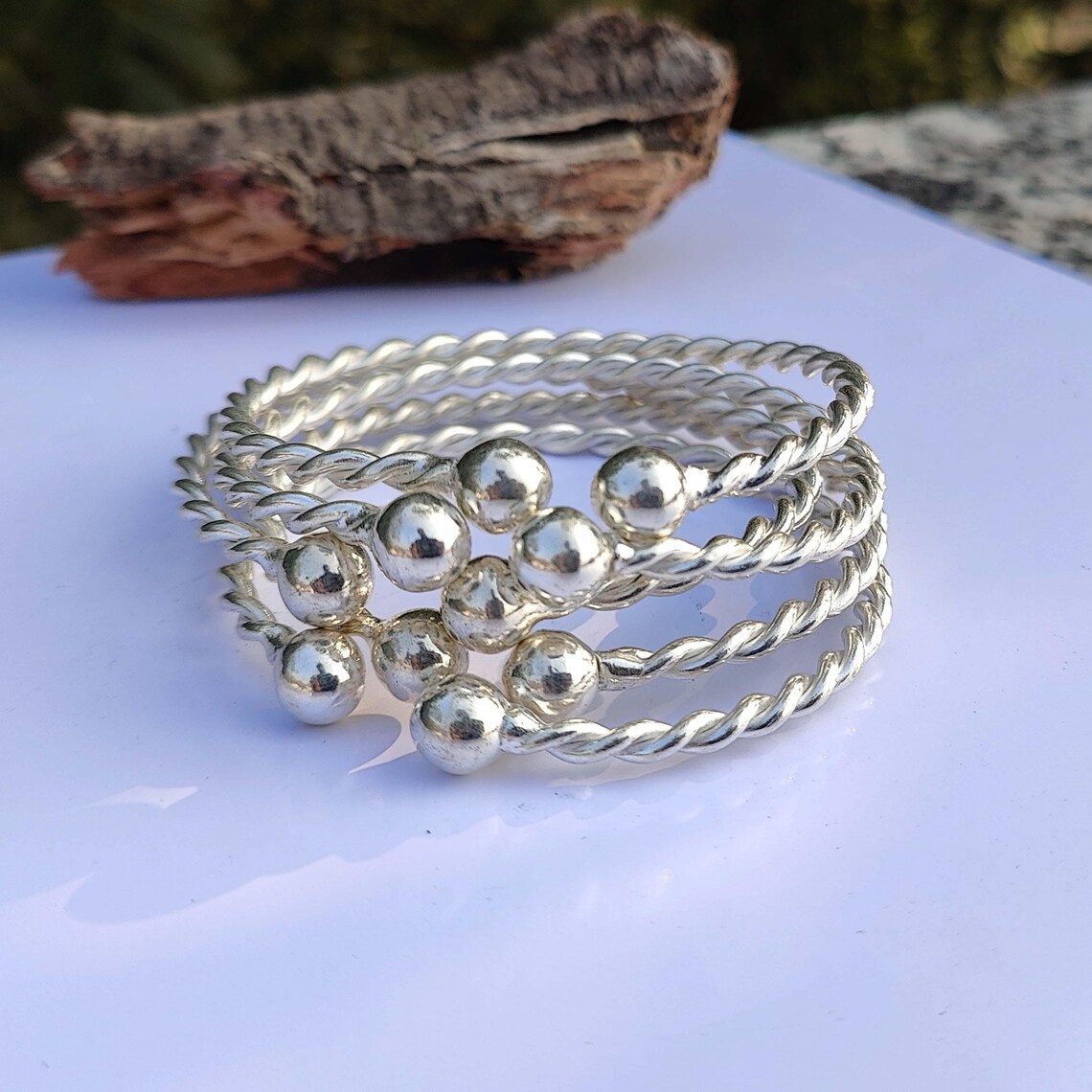 Set of 5 Bangles in 925 Sterling Silver~ Adjustable Bangles~ Sterling ...