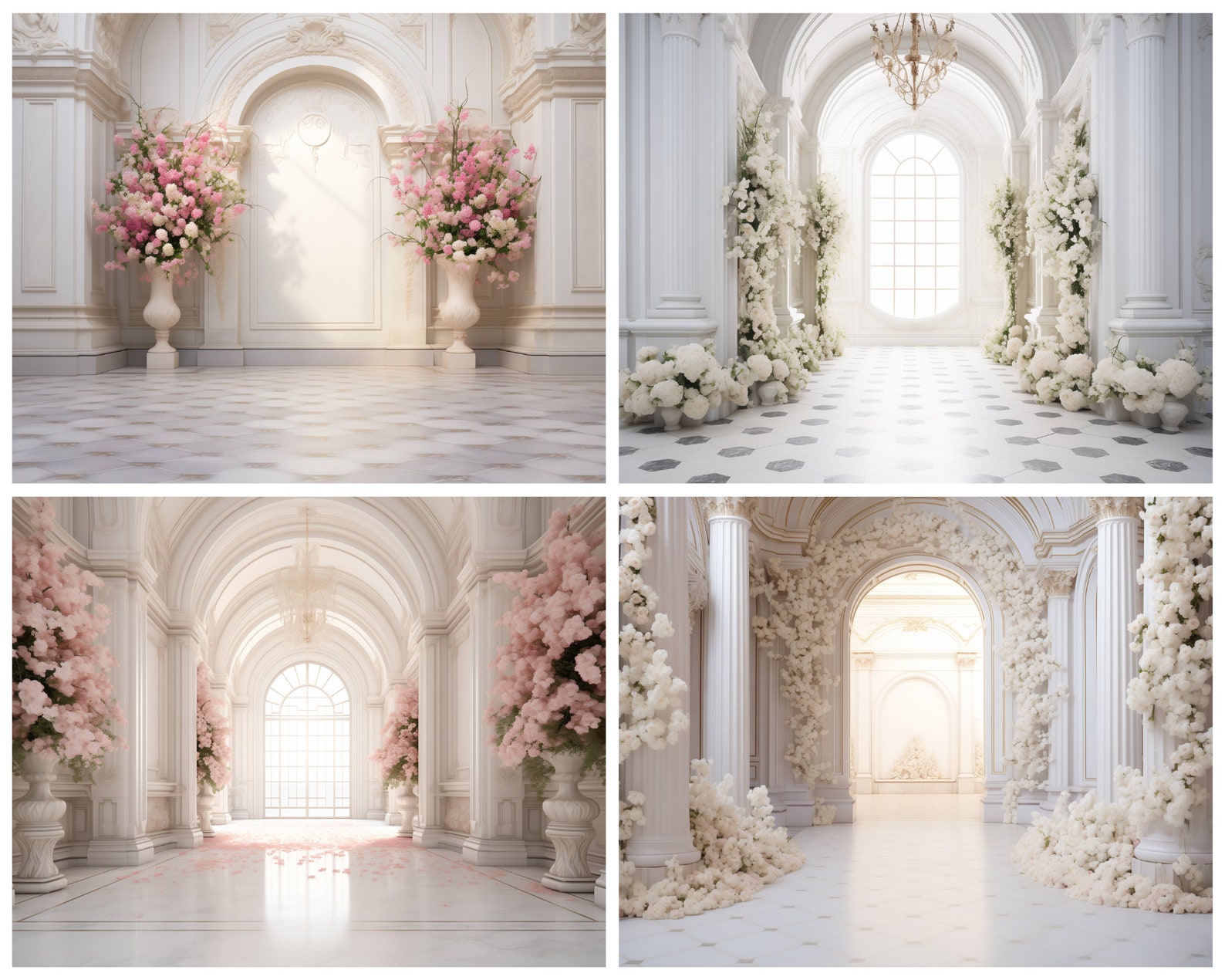 White Marble Room Backdrop for Maternity, Wedding, Portraits and Studio ...