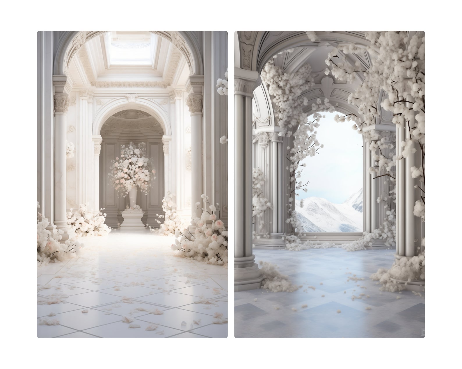 White Marble Room Backdrop for Maternity, Wedding, Portraits and Studio ...