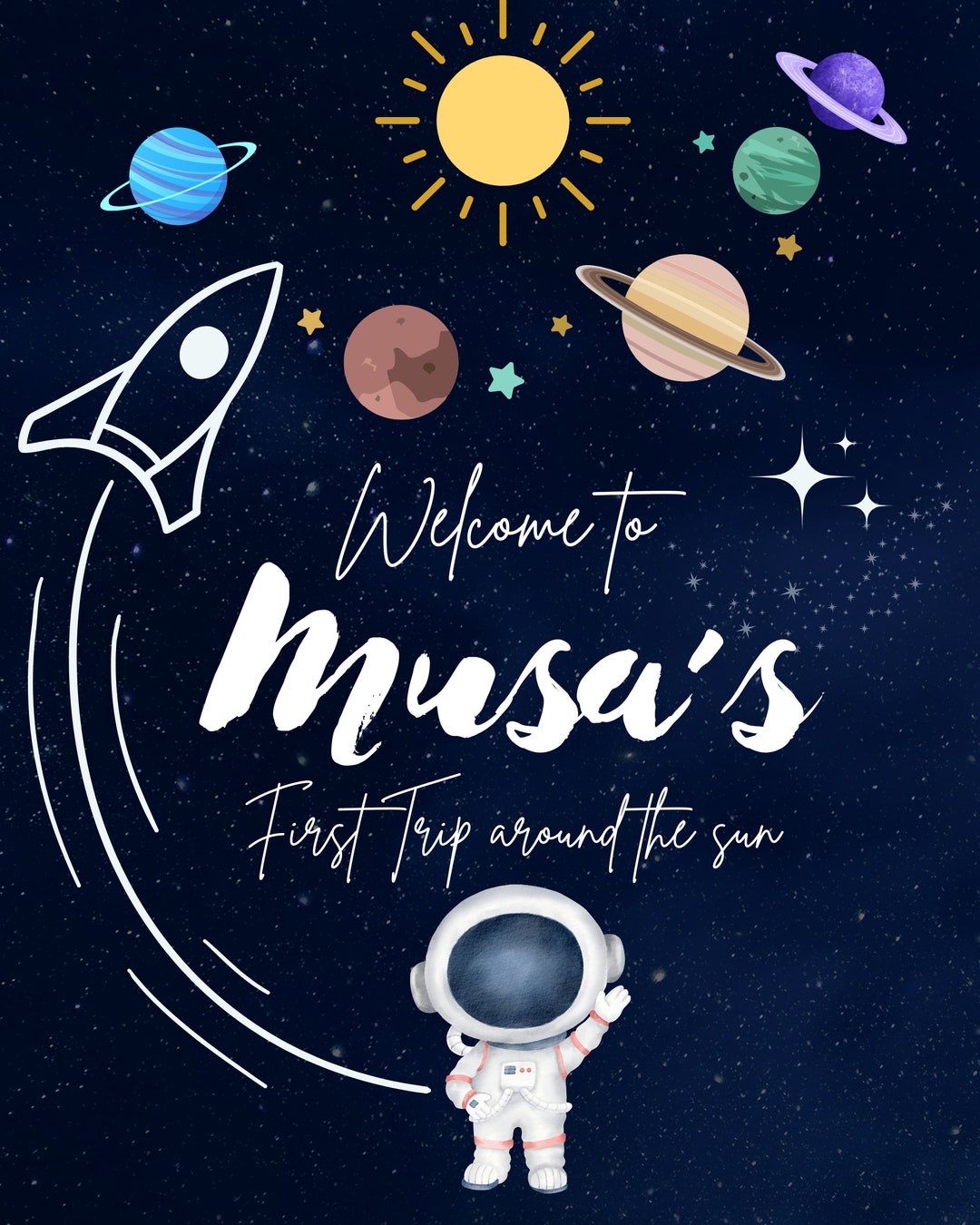 Editable Outer Space Welcome Sign Template, Outer Space Custom Sign ...