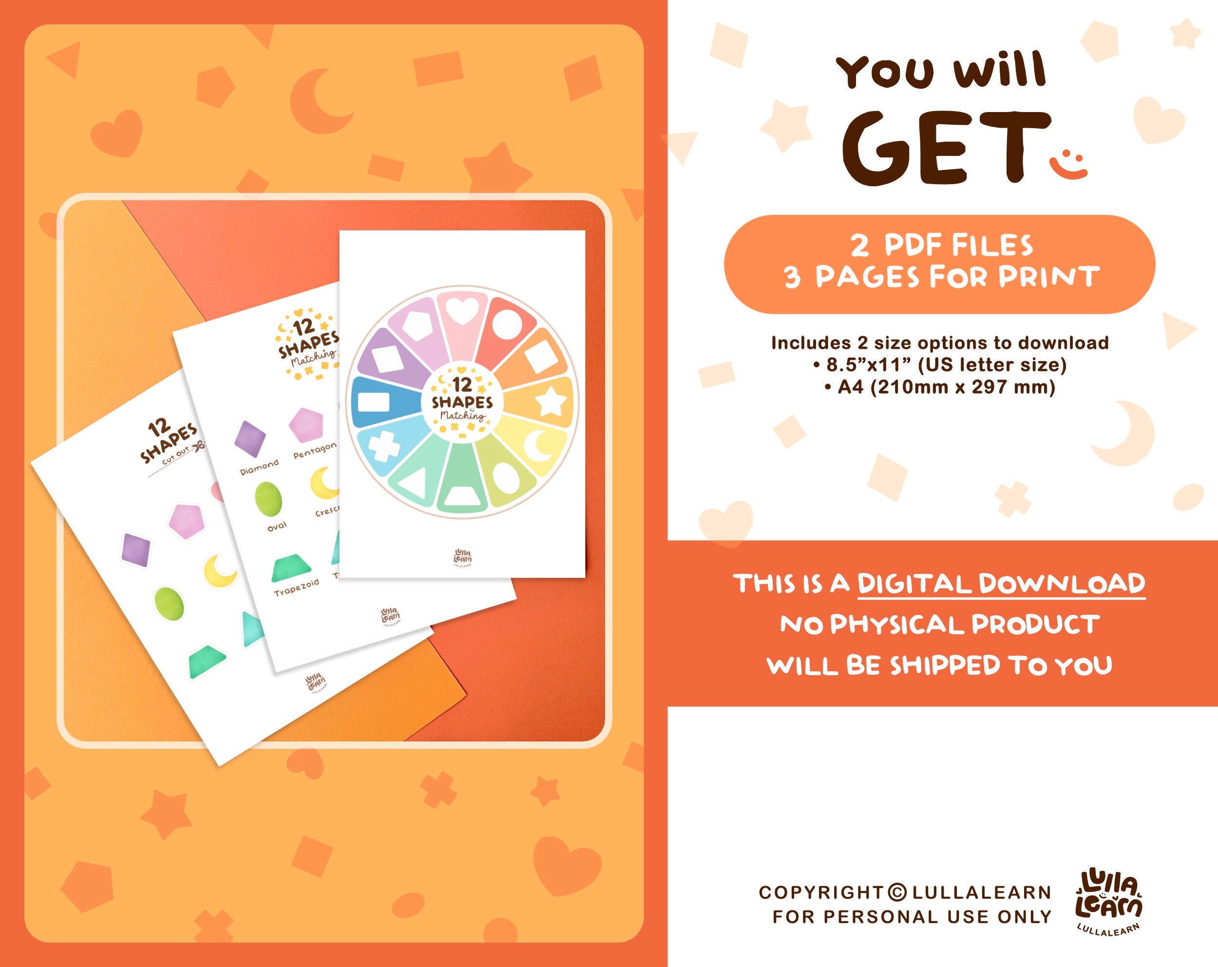 Matching Shape Printable Shapes Sorting Puzzle Activities Learning ...