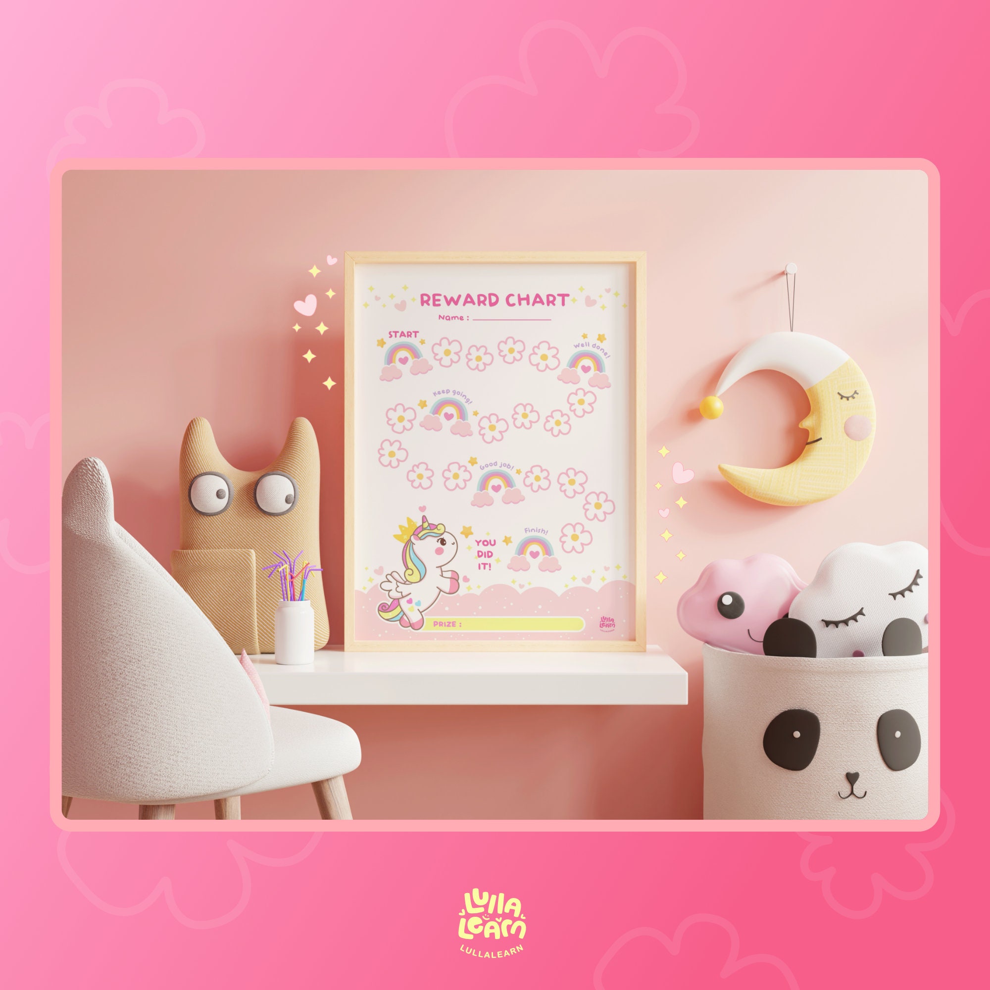 Unicorn Chore Chart for Kids, Toddler Reward Chart Rainbow,behavior ...