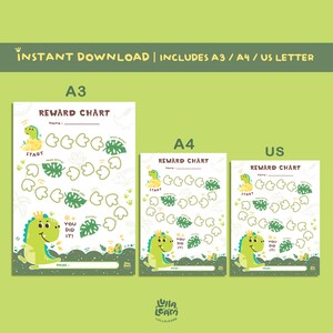 Dinosaur Reward Chart Printable,chore Chart for Boy,potty Training ...