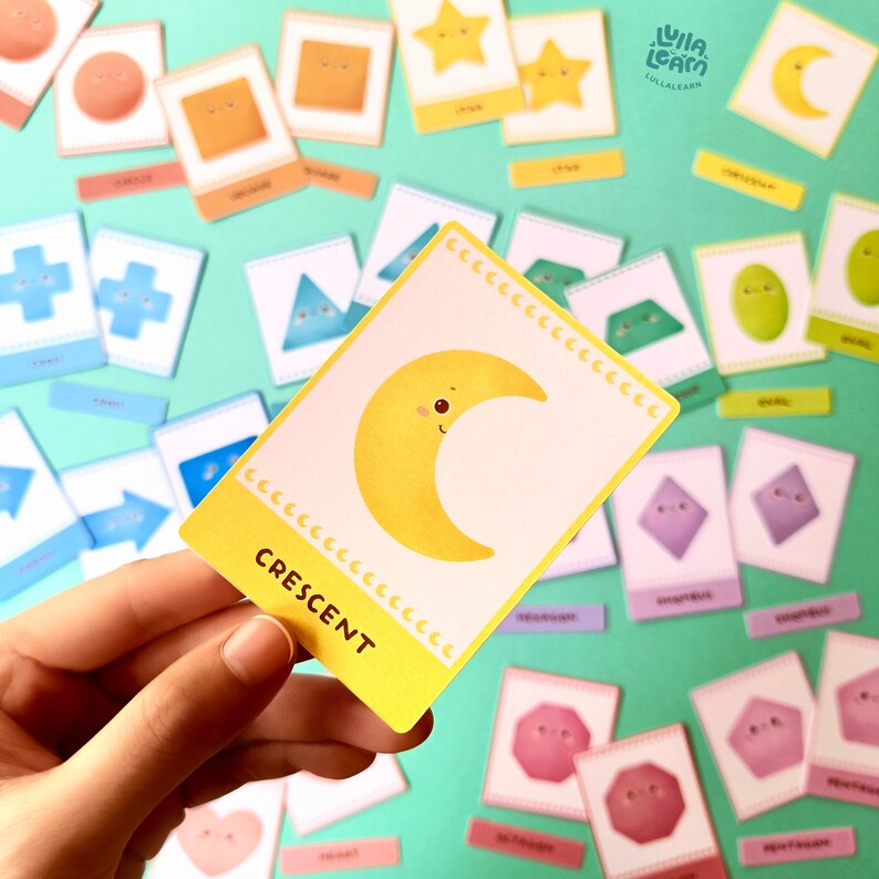 Shape Flashcards: Printable Matching Game, Montessori Learning (PDF) - Etsy