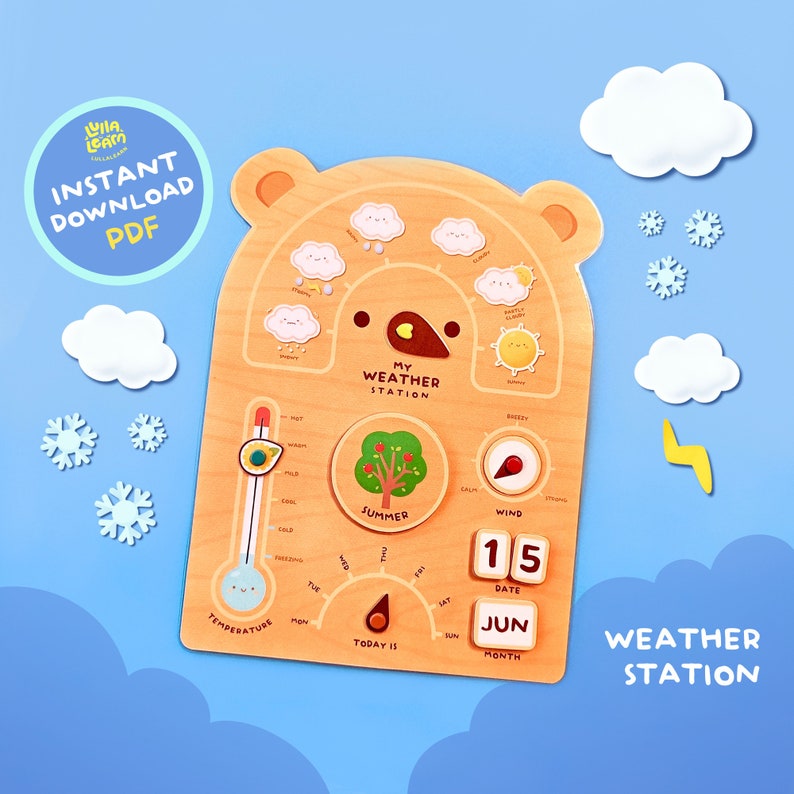 Weather Station Perpetual Calendar Printables Montessori Preschool ...