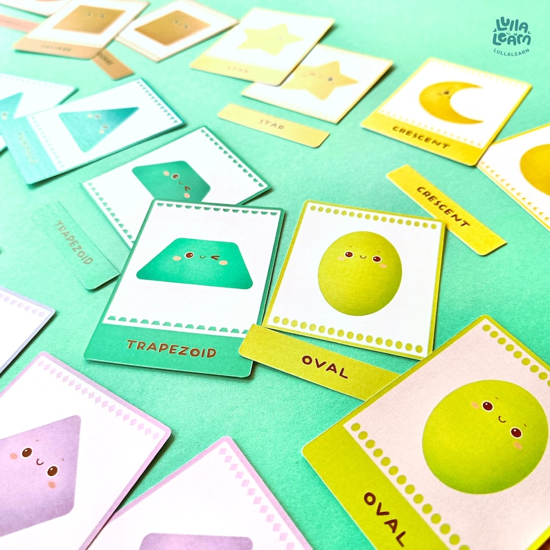 16 Shape Flashcards Printable Shapes Flash Cards Matching Shape ...