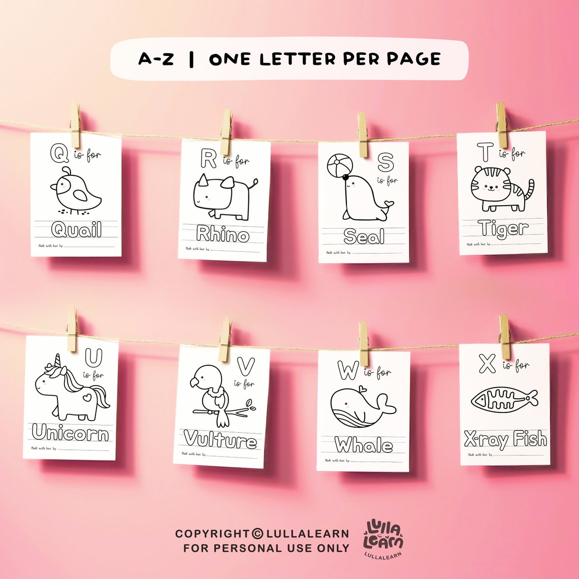 ABC Baby Shower Coloring Book Personalized, Editable Babys First ABC ...