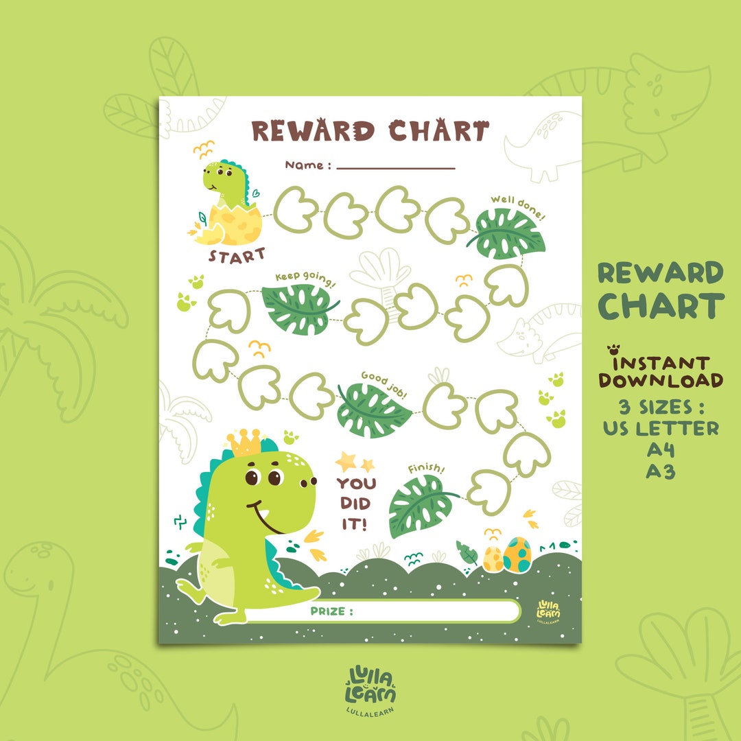 Dinosaur Reward Chart Printable,chore Chart for Boy,potty Training ...