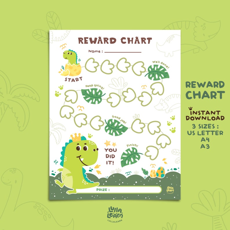 Dinosaur Reward Chart Printable,chore Chart for Boy,potty Training ...