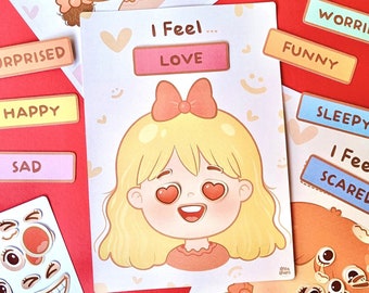 Emotions and Feelings Activity for Kids | Girl Version | Toddler ...