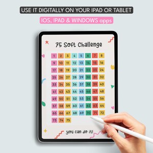 75 Soft Challenge Tracker, 75 Soft Challenge, 75 Day Challenge Printable, Fitness Journal, Self ...