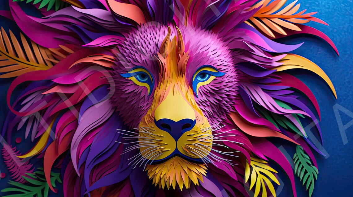 Digital Illustration Package X4 Lion Quill Paper 8736 X 4896 300DPI - Etsy