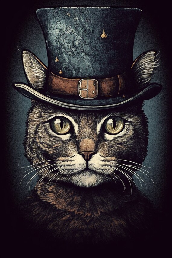 Monocle Top Hat Cat