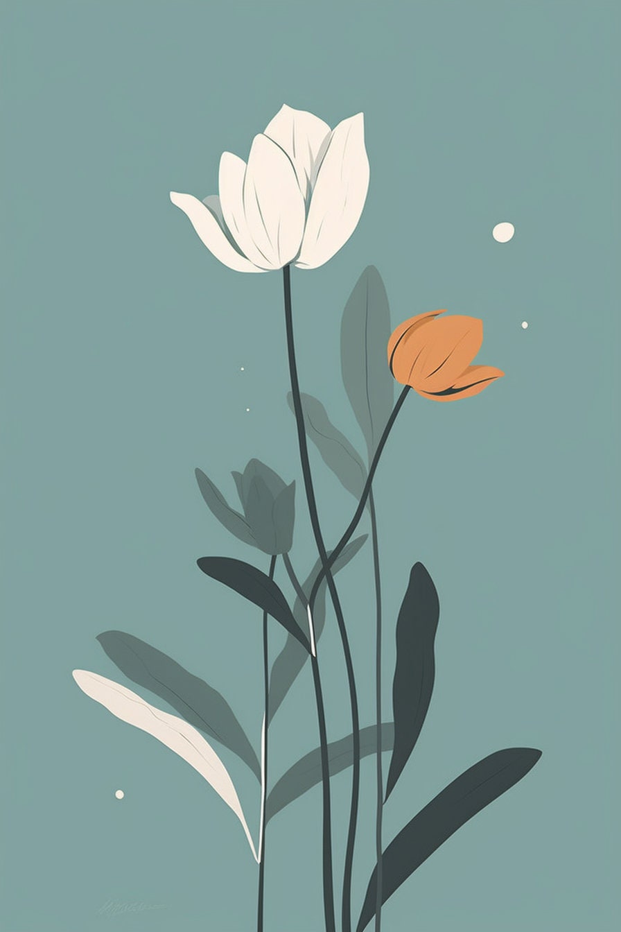 Minimal Flowers Digital Download for Modern Decor Digital Download ...