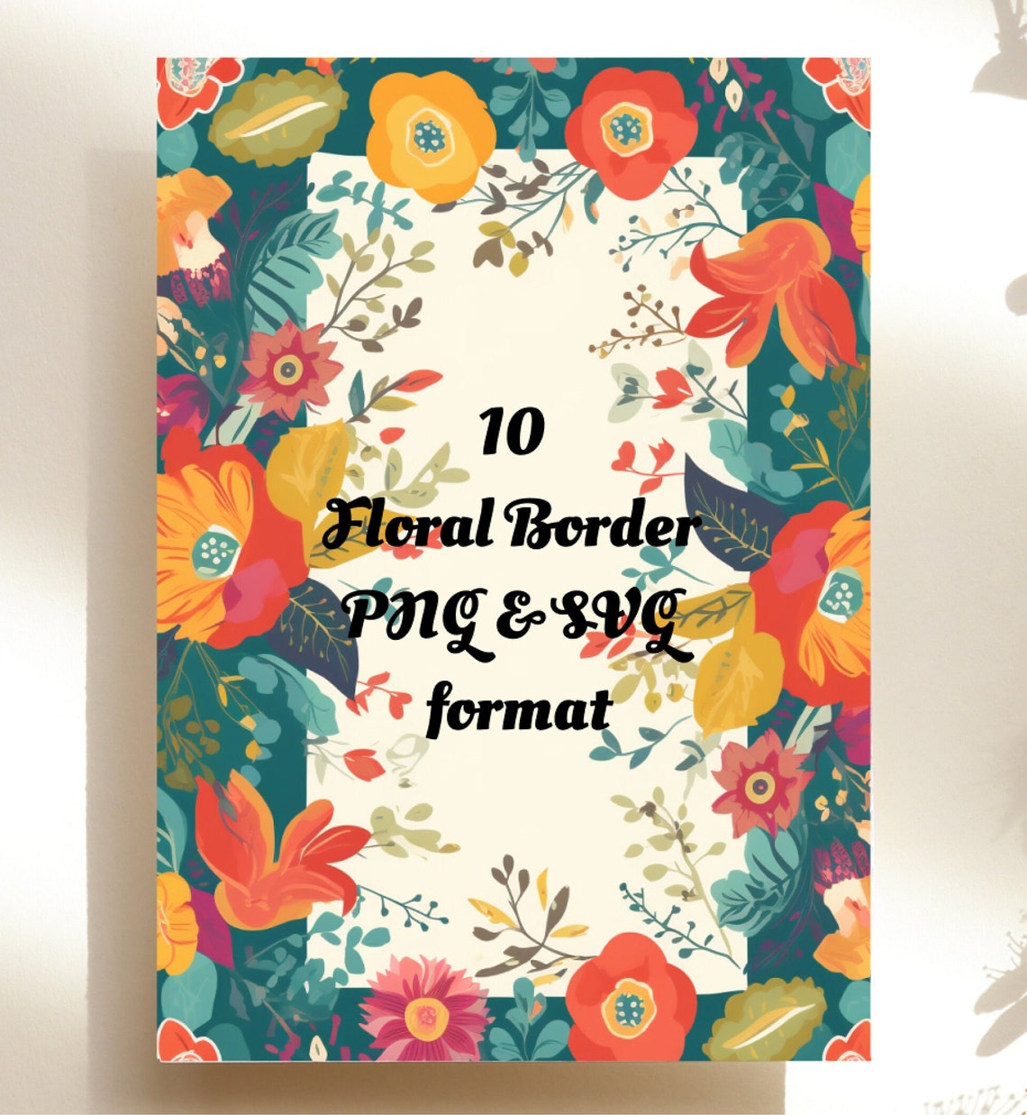 Colorful and Lively Flowers Border Digital Download 10 PNG and SVG ...