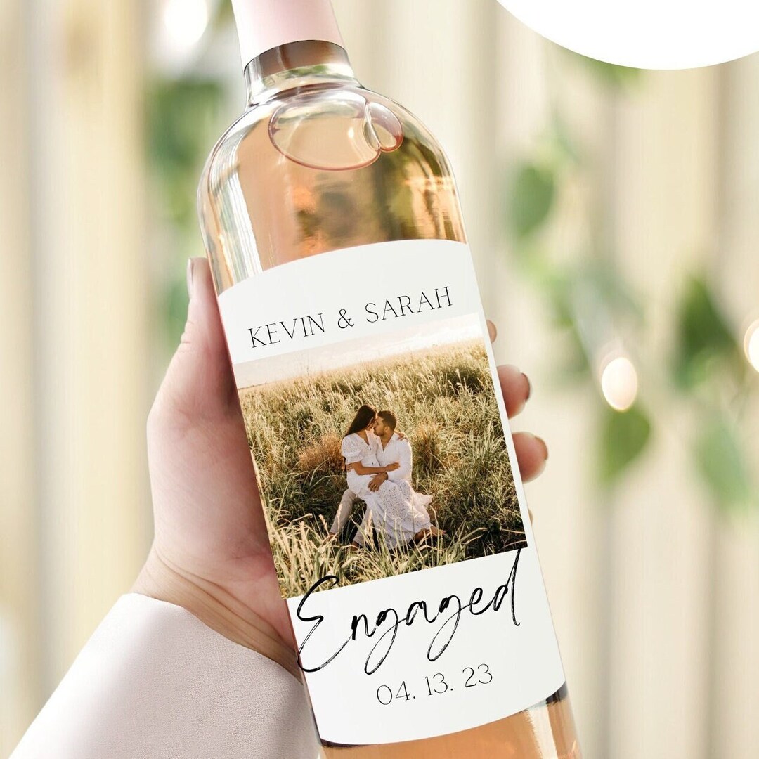 Personalized Engagement Wine Label, Photo Save the Date Gift - Etsy