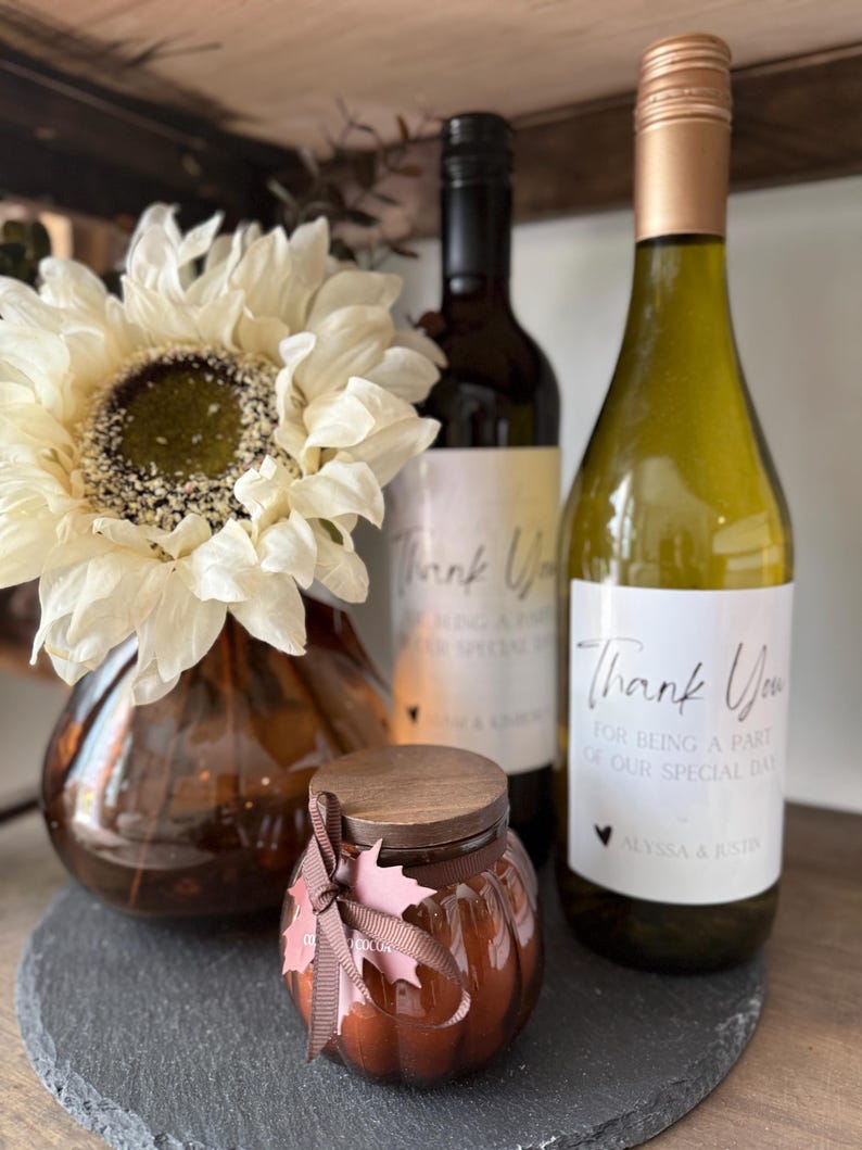 Custom Thank You Wedding Wine Label, Mr. & Mrs. Gift - Etsy