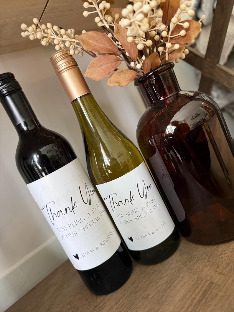 Custom Thank You Wedding Wine Label, Mr. & Mrs. Gift - Etsy