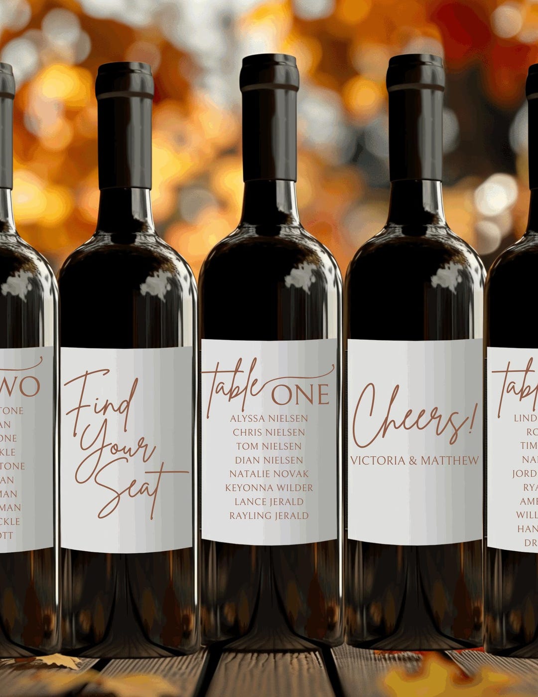 Custom Wedding Seating Chart Wine Labels | Cheers! & Find Your Seat - Etsy