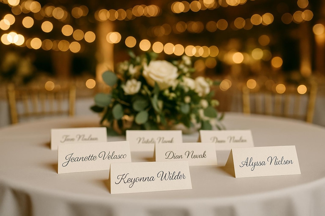 Elegant Wedding Place Cards | Personalized Name Cards for Receptions ...