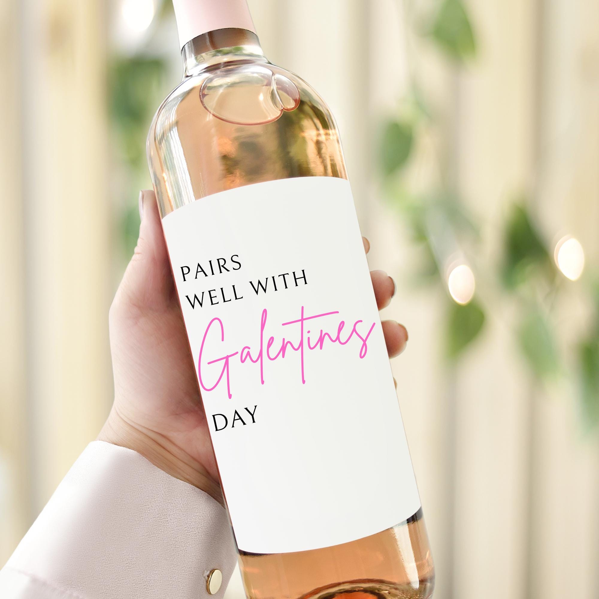 Pairs Well With Galentine’s Day Wine Label | Valentine’s Day Wine ...