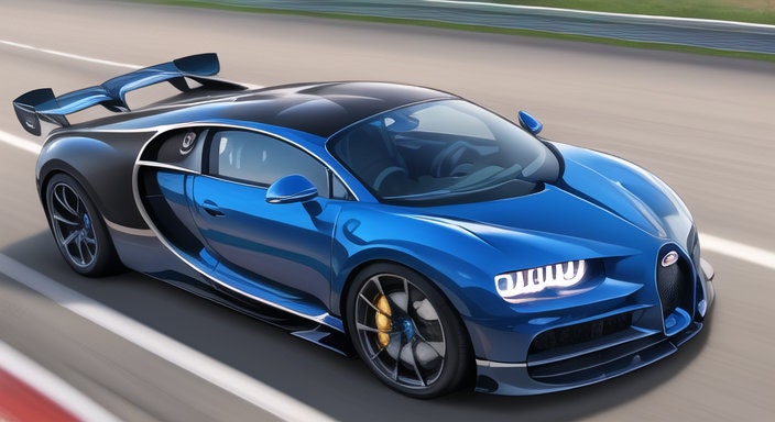 Bugatti Chiron 3 X Anime Style Digital Prints - Etsy