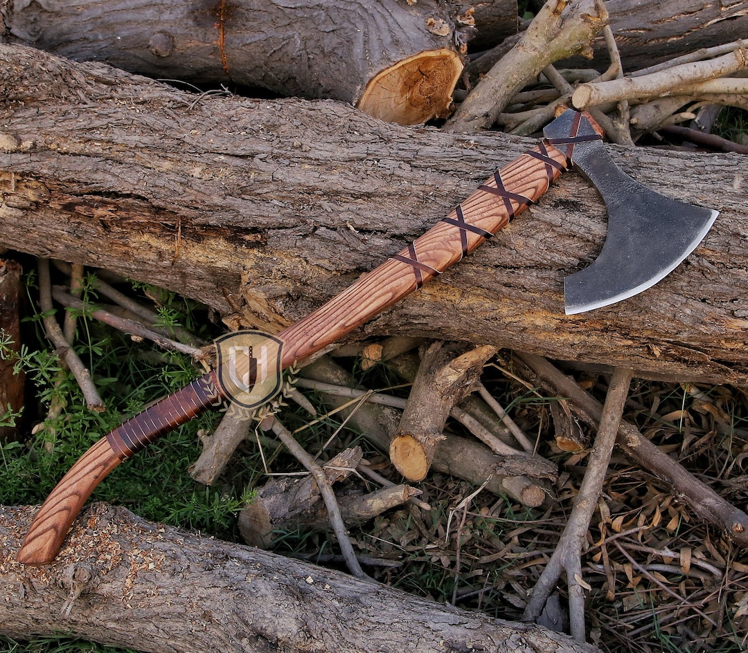 Custom Handmade Beautiful Viking Axe. Camping Axe, Axes Bearded Axe ...