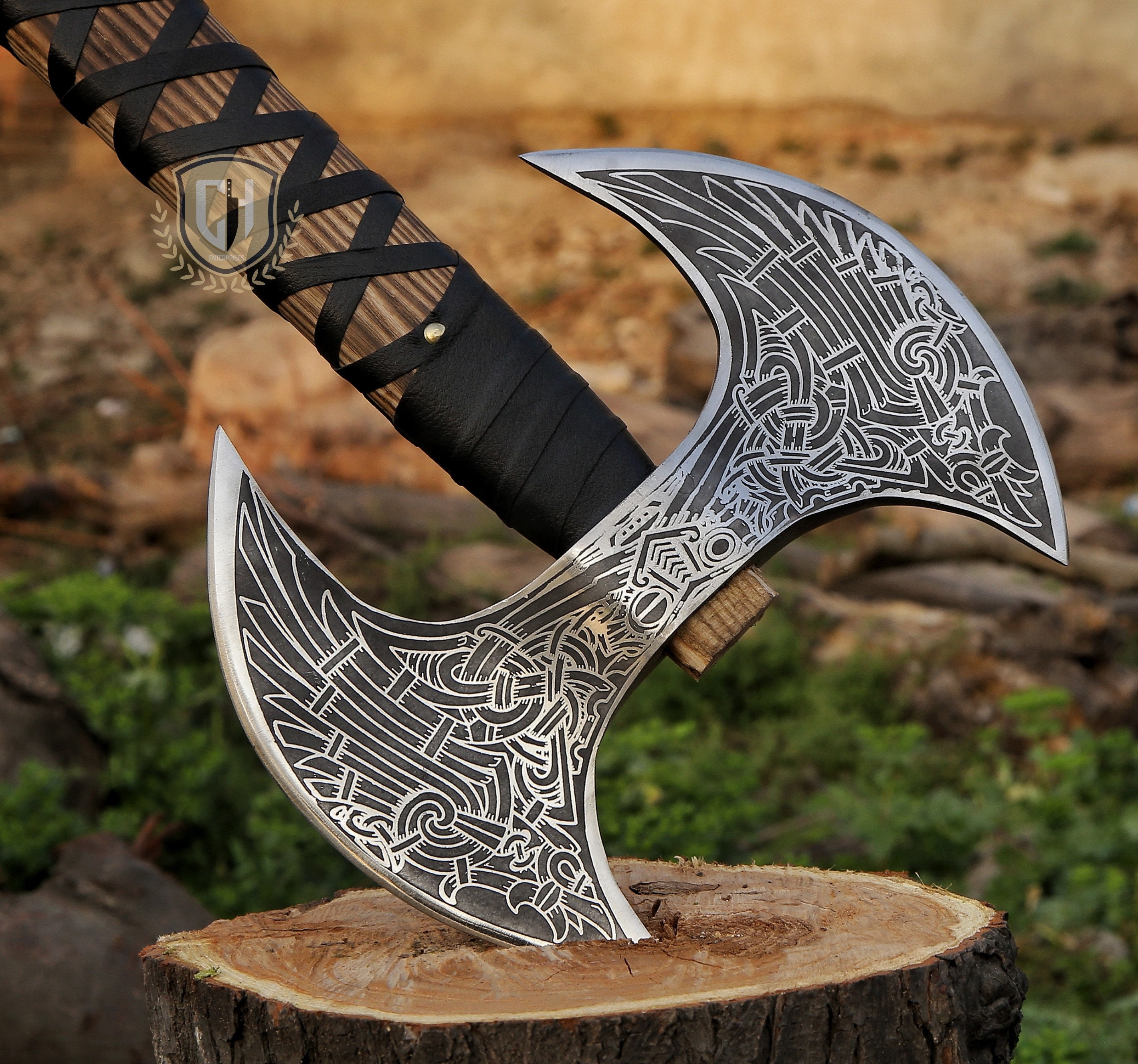 Double Headed Axe, Handmade Double Headed Axe, Axes, Camping Axe,ash ...