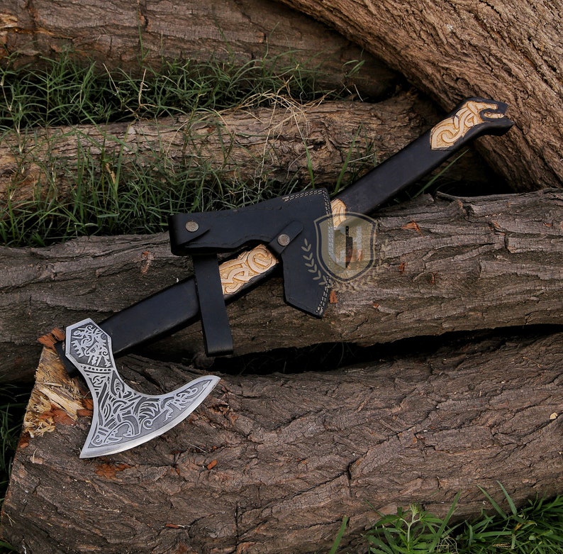 Handmade Viking Axe Camping Axe AXES Bearded Axe Ash Wood - Etsy