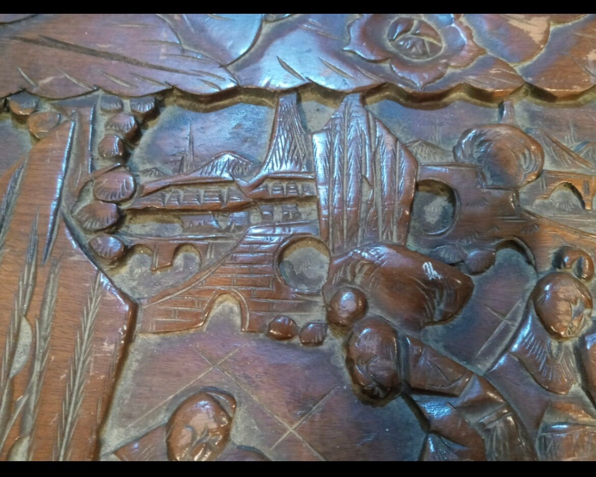 Vintage Chinese Camphor Wood Carved Chest - Etsy