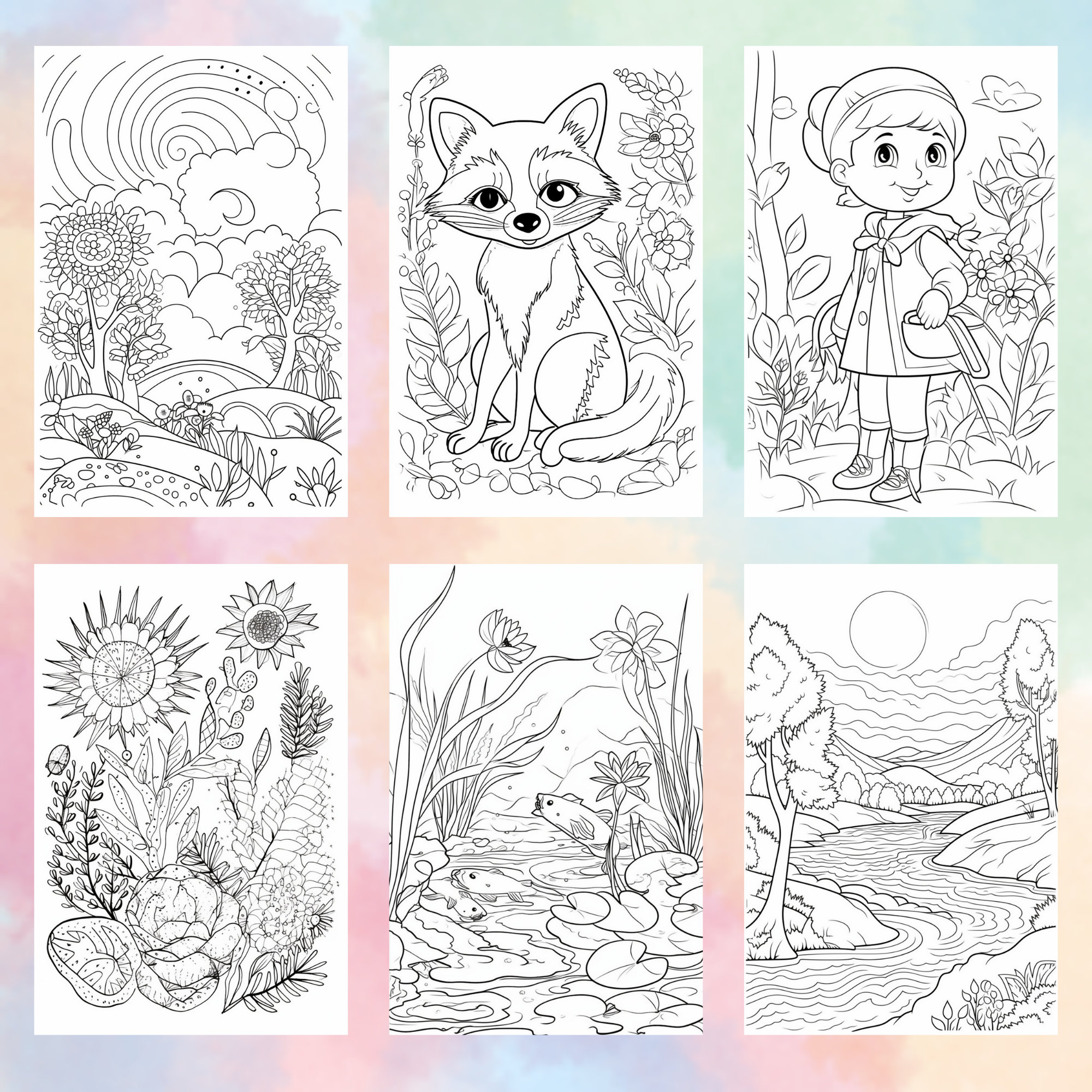 40 Printable Fun in Nature Coloring Pages Adults Coloring - Etsy