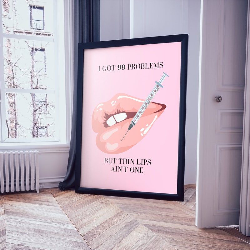 Pink Lips Poster - Etsy