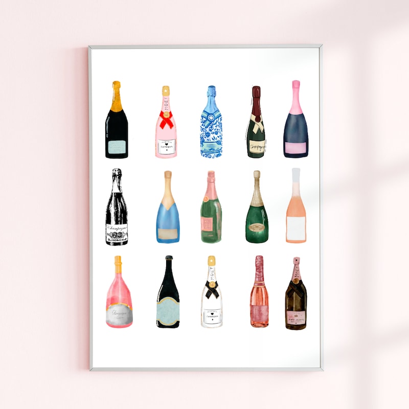 Champagne Poster - Etsy