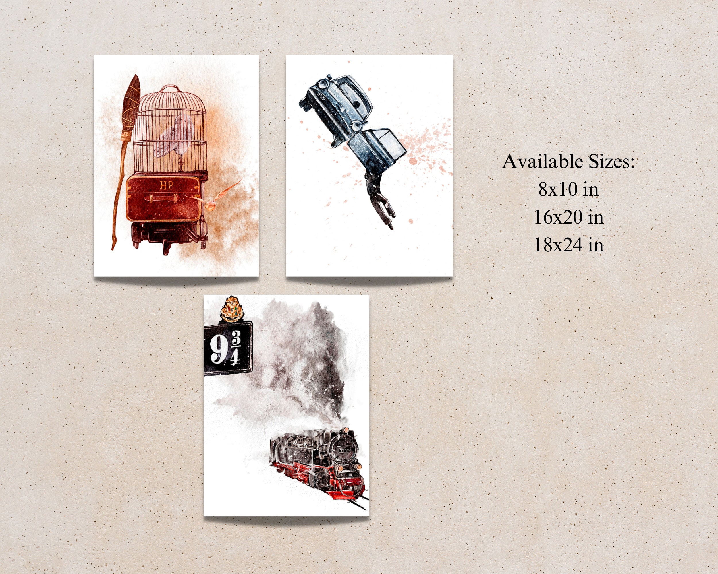 Wizard Poster, Wizarding Nursery Decor, Nursery Wall Art, Set of 3 ...